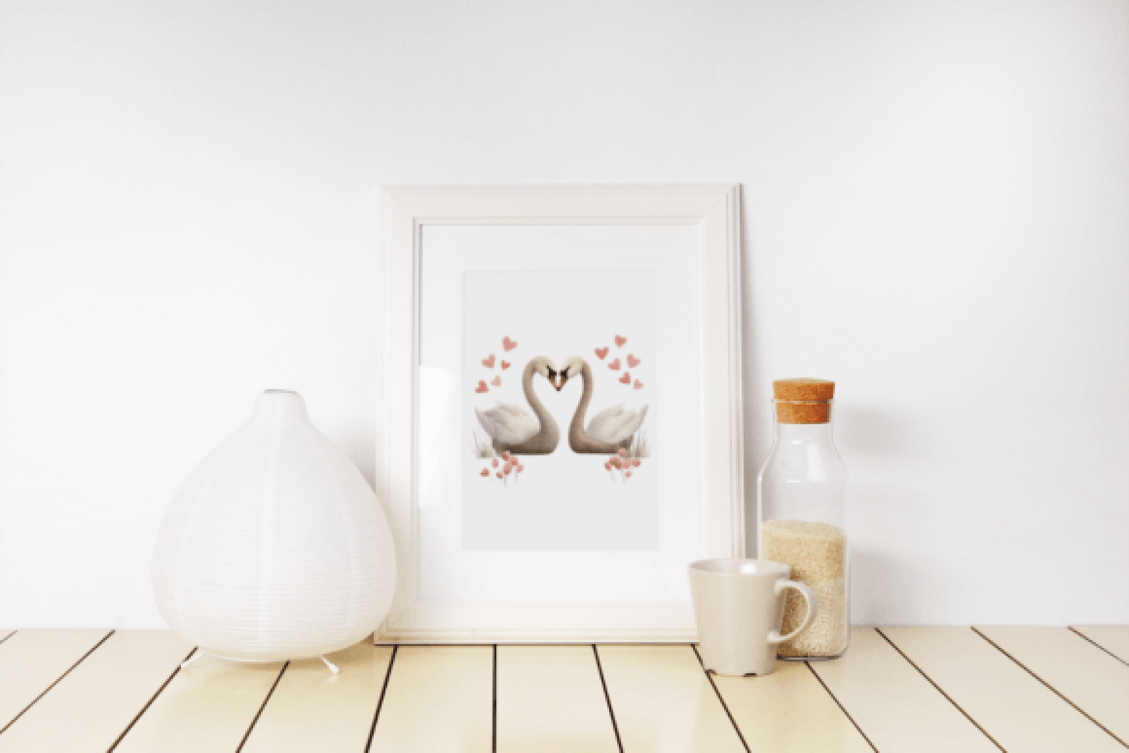 Valentine's Day Swans Clipart Bundle