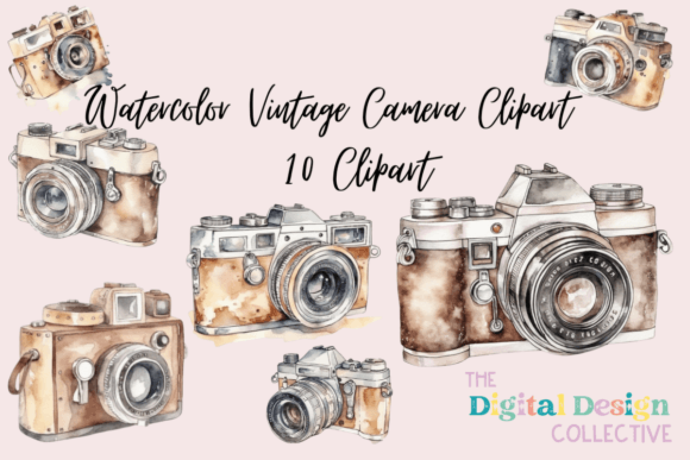 Vintage Camera Clipart Bundle