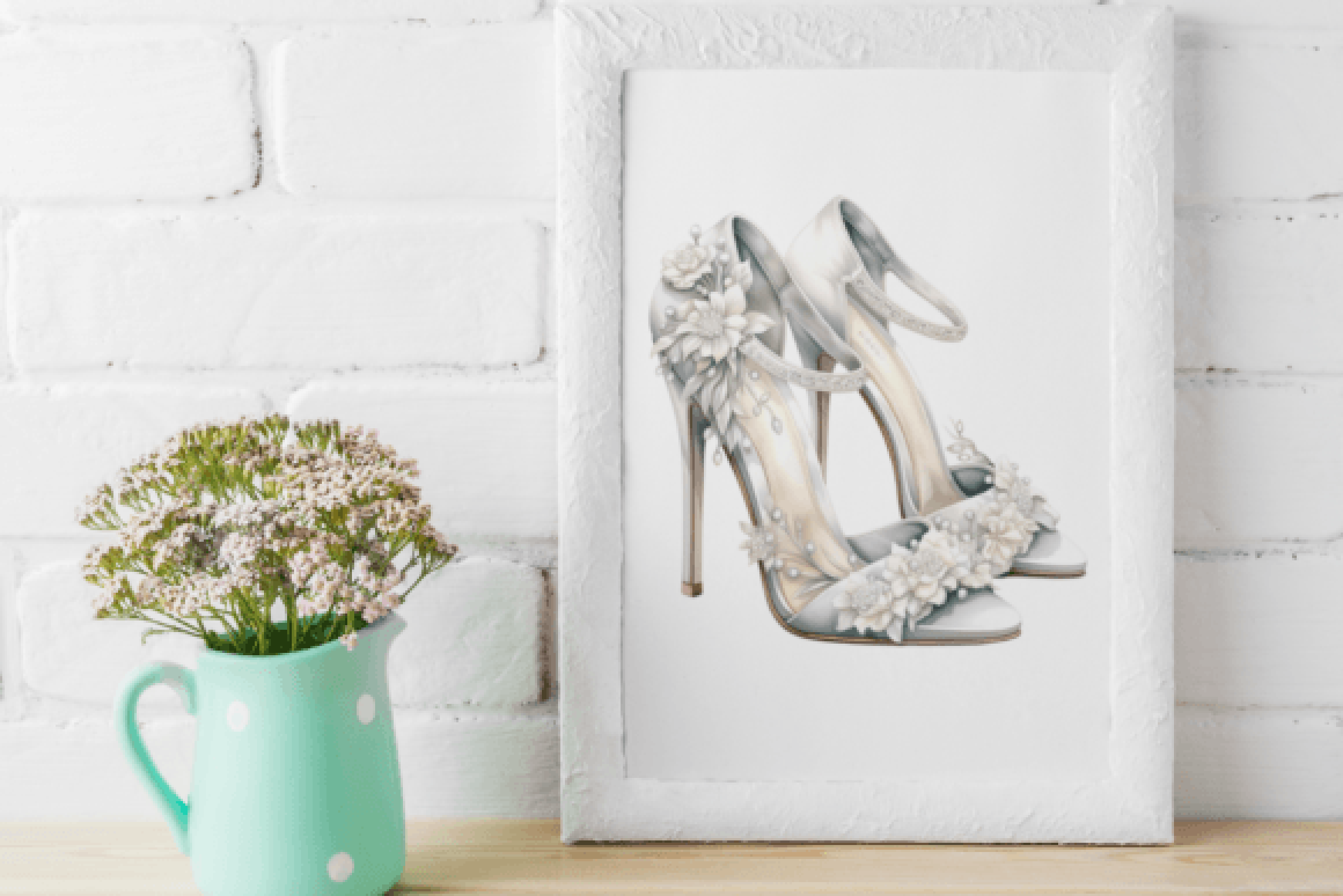 Elegant Wedding Shoes Clipart Bundle