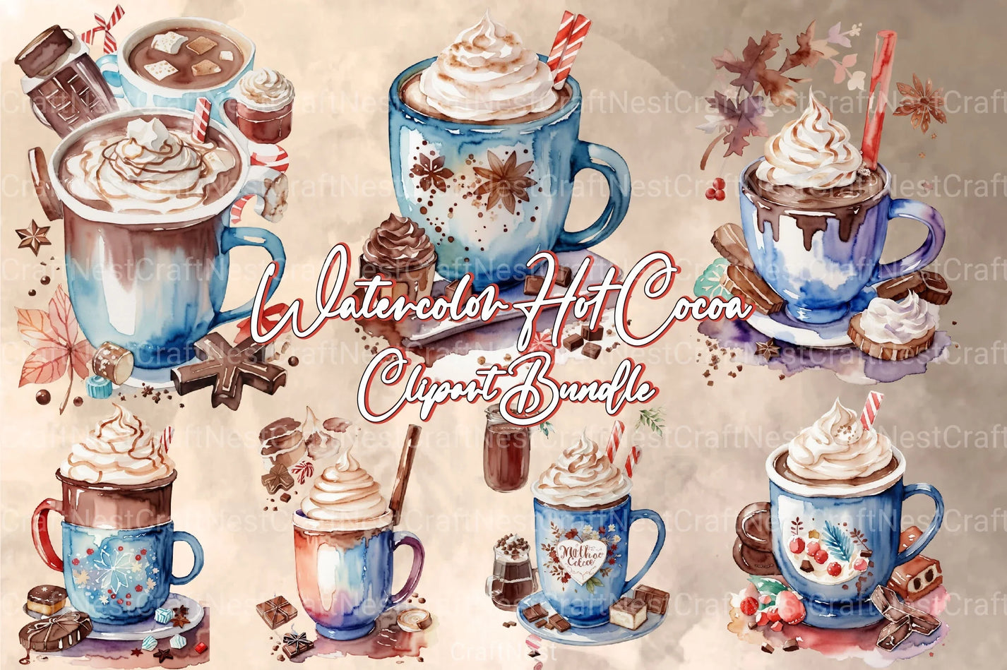 Hot Cocoa Clipart Bundle