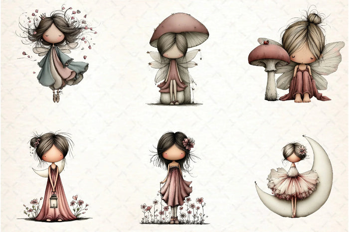 Whimsical Fairy Clipart from Design Bundle