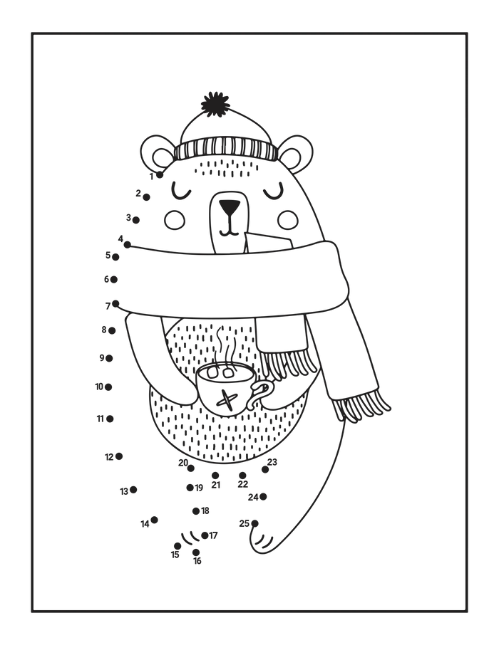 Kids Christmas Dot To Dot Coloring Book