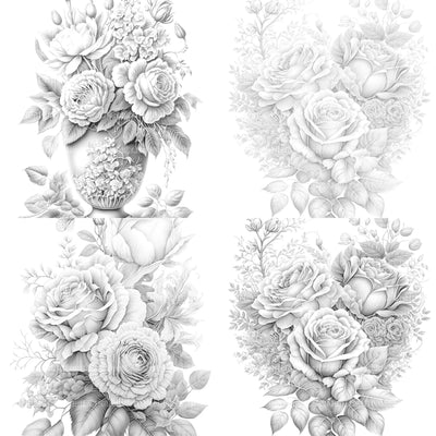 Rose Flower Coloring Book