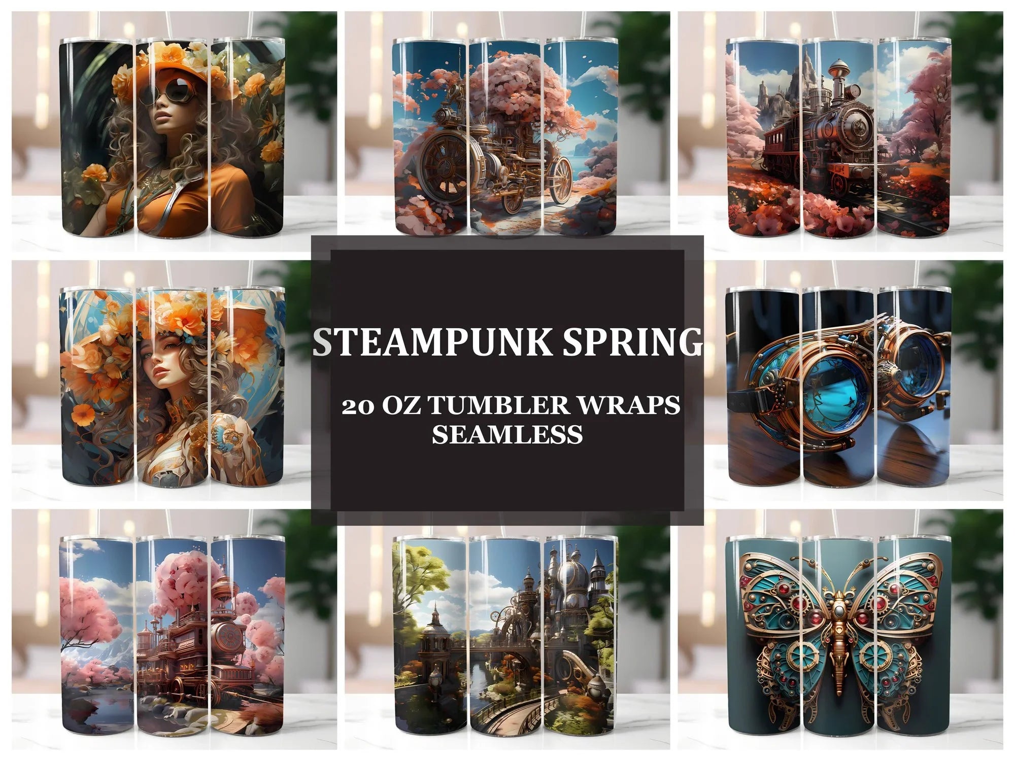 Steampunk Spring Tumbler Wrap