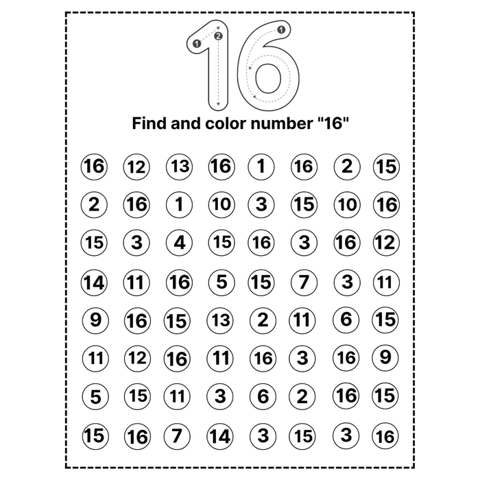 Find and Color Numbers Worksheets