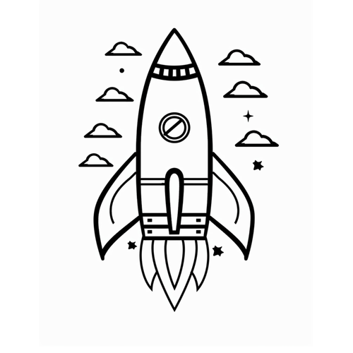 Rocket Coloring Pages for Kids