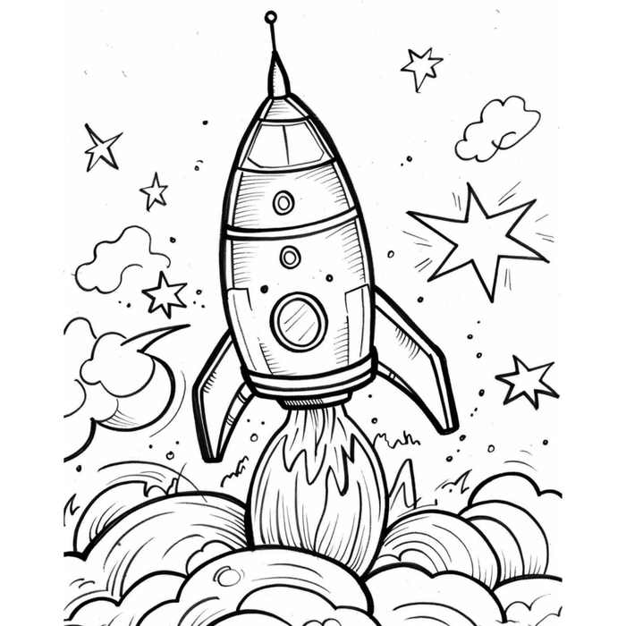 Rocket Coloring Pages for Kids