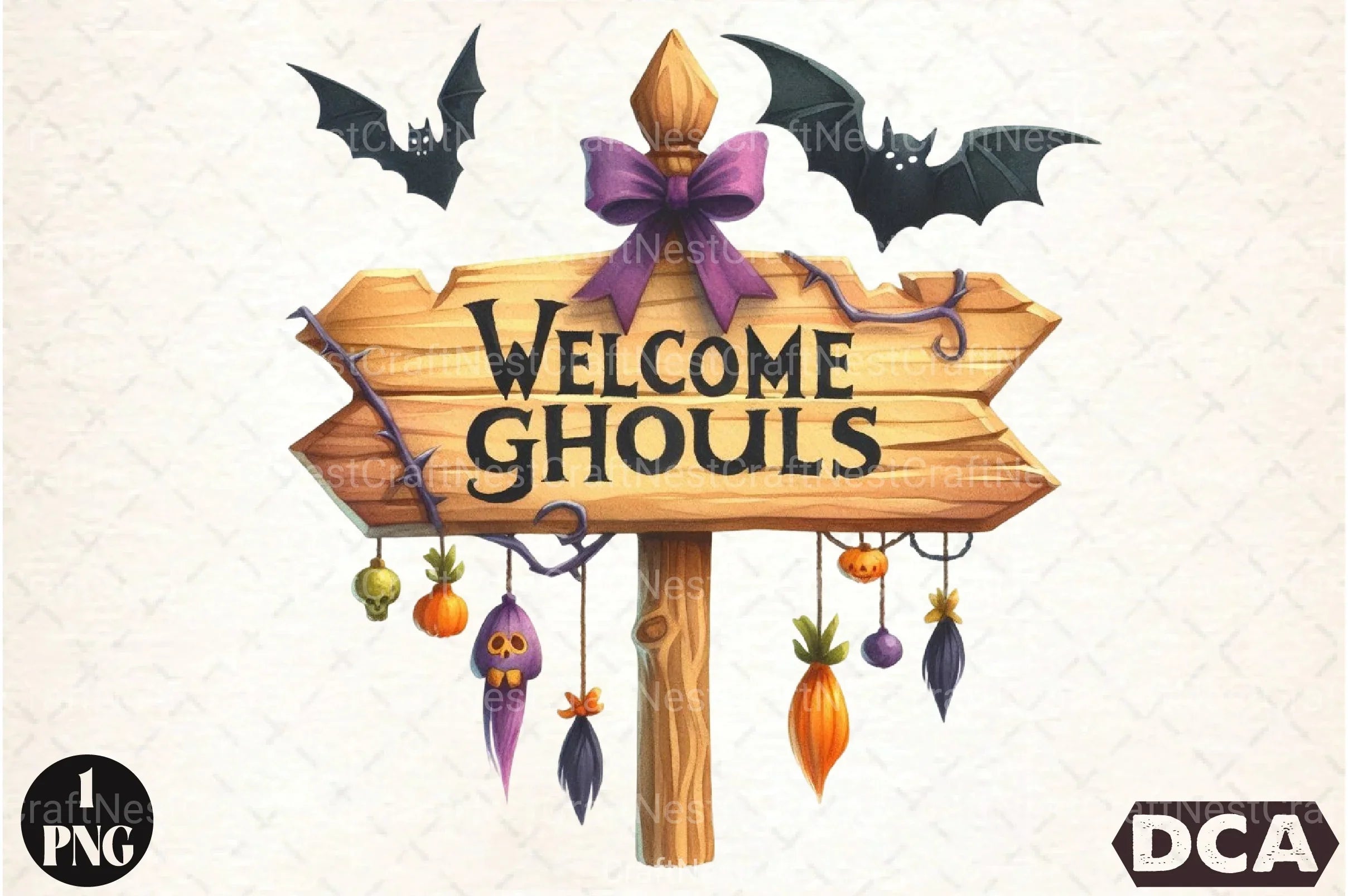 Welcome Ghouls Clipart Bundle