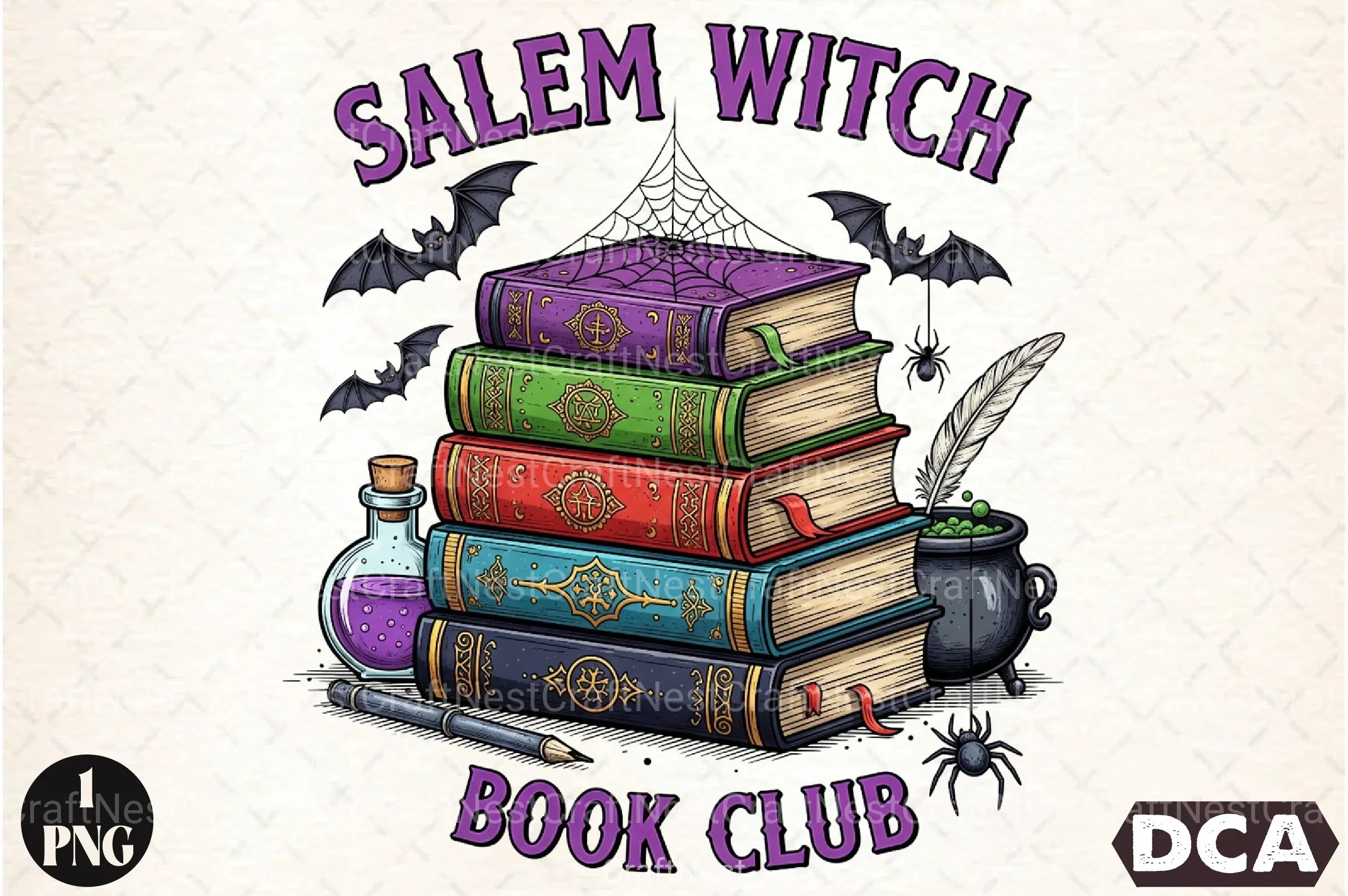 Salem Witch Book Club Halloween Clipart Bundle