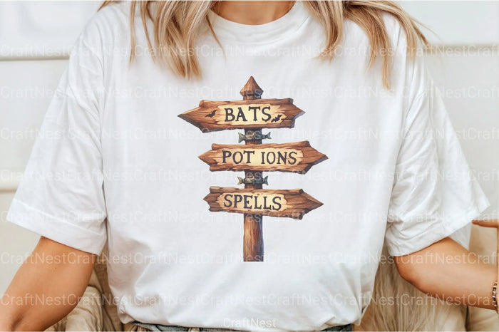 Bats Potions Spells Clipart Bundle