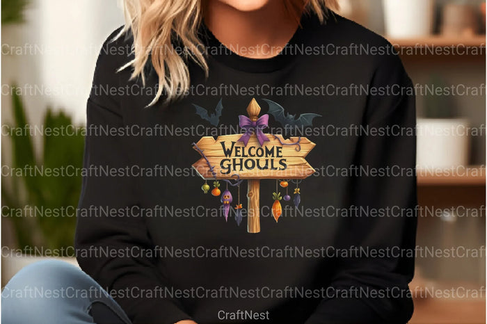 Welcome Ghouls Clipart Bundle