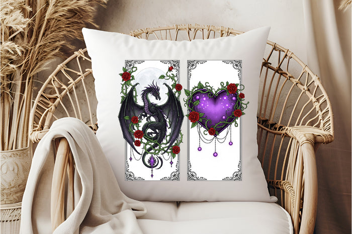 Gothic Dragons Love Flower Clipart Bundle
