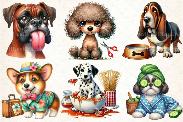 Funny Dog Life Clipart Bundle