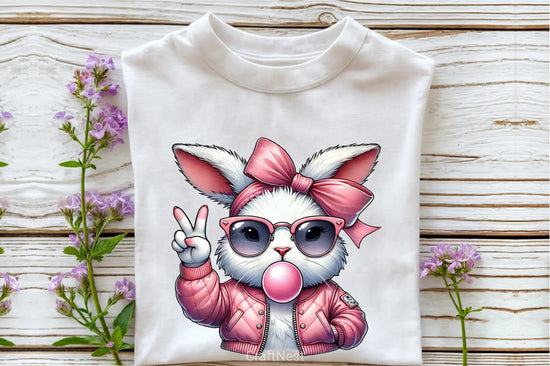 Retro Easter Bunny Bubble Clipart Bundle 1