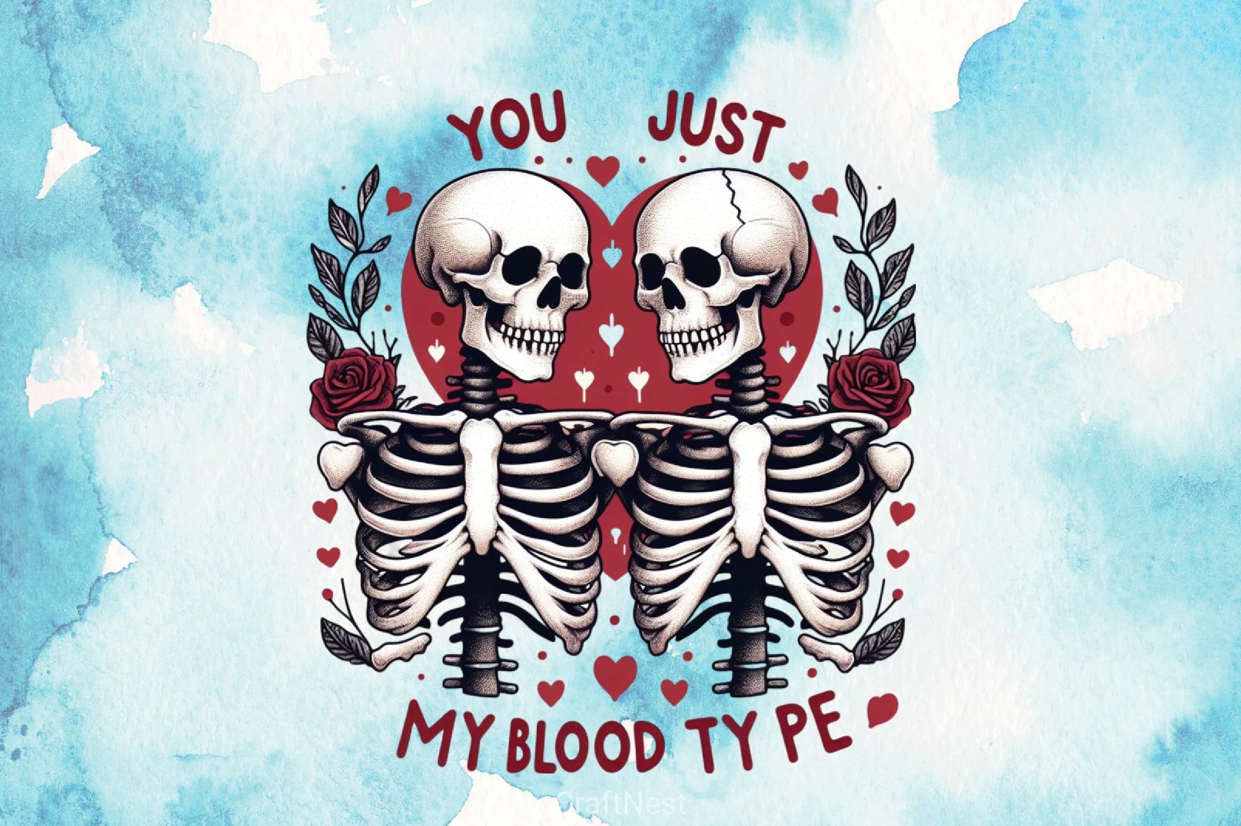 Blood Type Skeleton Clipart Bundle