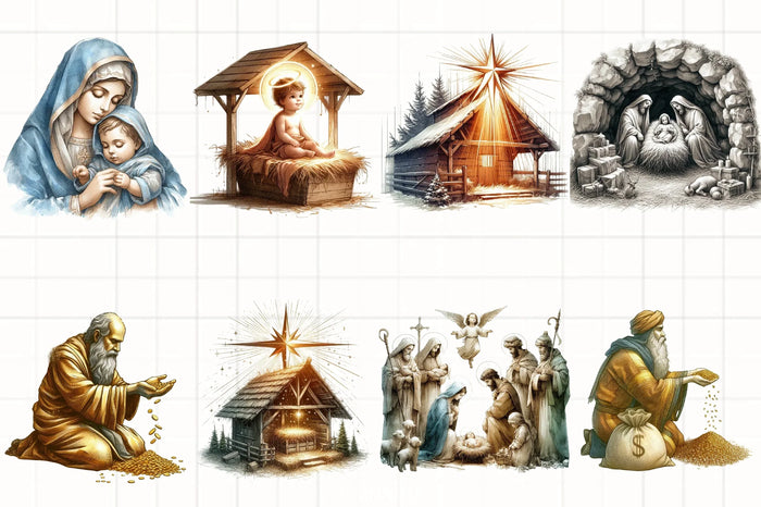 Christmas Nativity Clipart Bundle