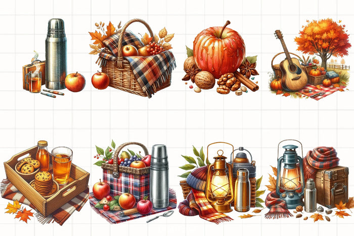 Fall Picnic Clipart Bundle