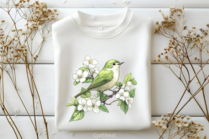 Green Blossom Spring Clipart Bundle