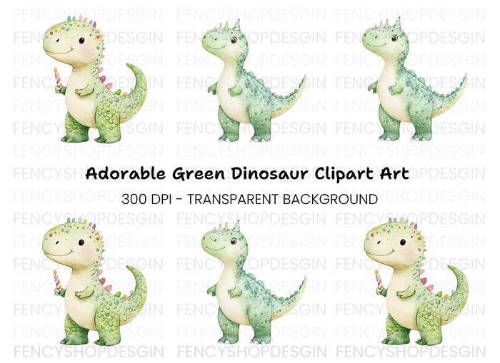 Cute Dinosaur Birthday Party Clipart Bundle