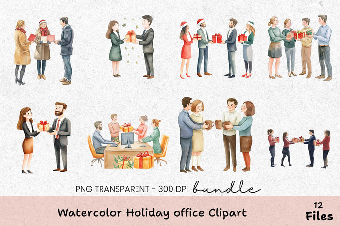 Holiday Office Clipart Bundle