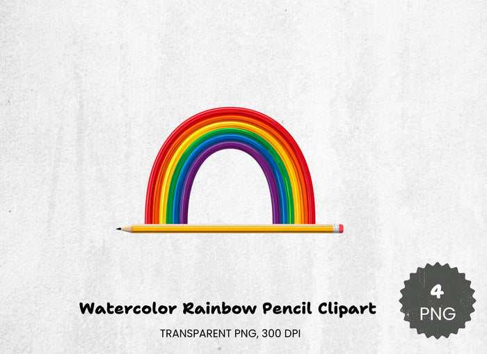 Rainbow Pencil Clipart Bundle