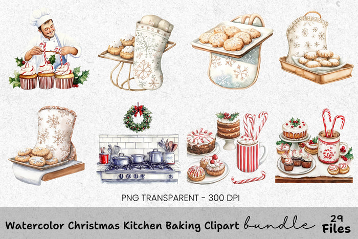 Christmas Coffee Cake Clipart Bundle