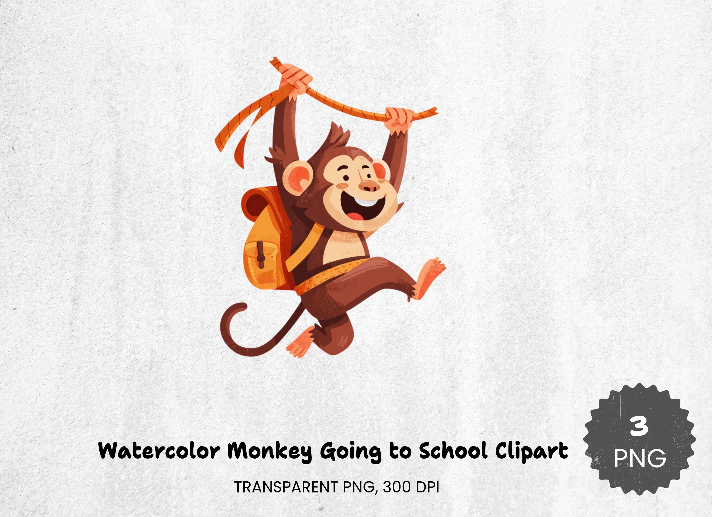 Monkey School Clipart Bundle