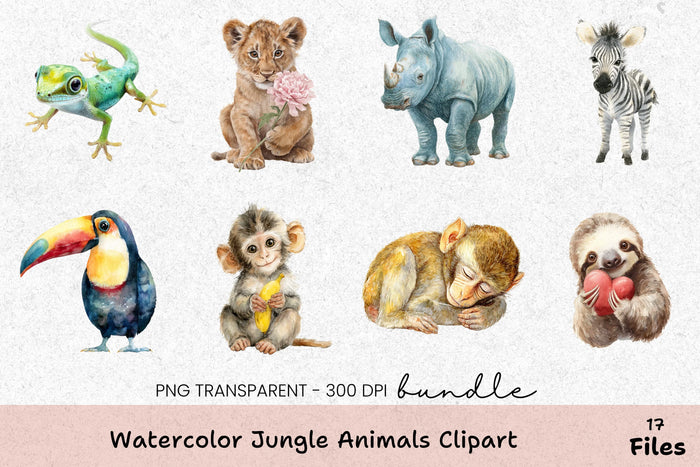 Jungle Animals Clipart Bundle