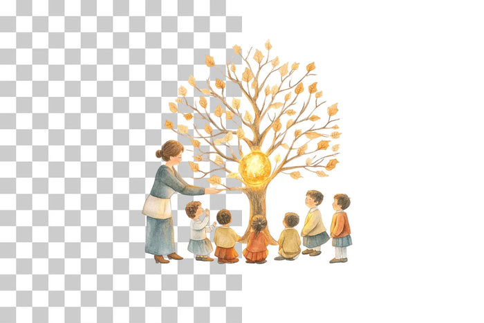 Tree with Teacher and Student Clipart Bundle