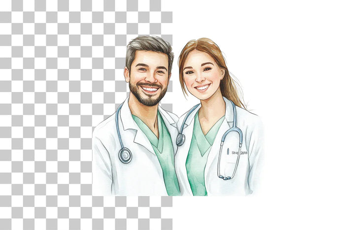 Medical Doctor and Nurse Characters Clipart Bundle
