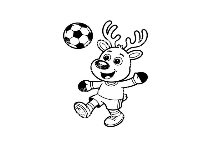Reindeer Soccer Fun Coloring Books