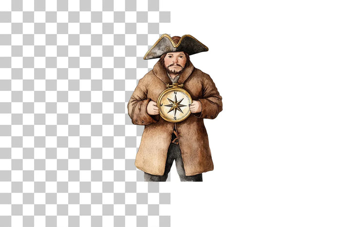 Pirate Captain Nautical Character Clipart Bundle