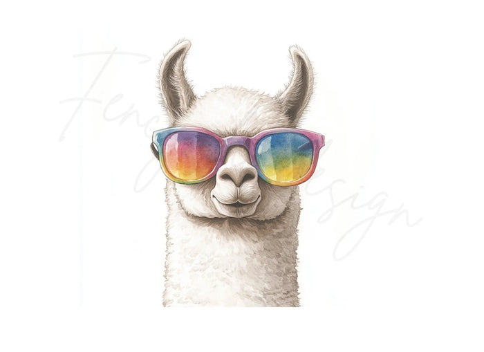 Cool Llama with Sunglasses Clipart Bundle