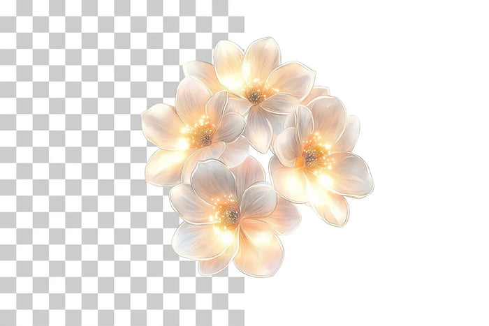 Neon Glowing Floral Art Clipart Bundle