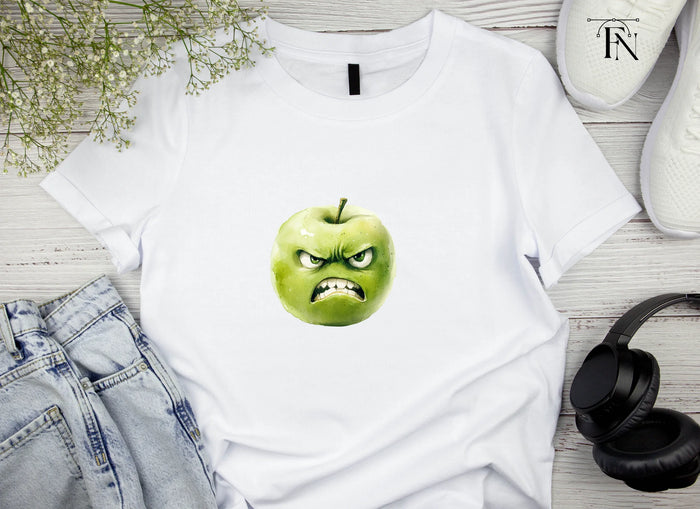 Angry Green Apple Cartoon Clipart Bundle