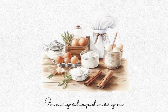 Christmas Coffee Cake Clipart Bundle