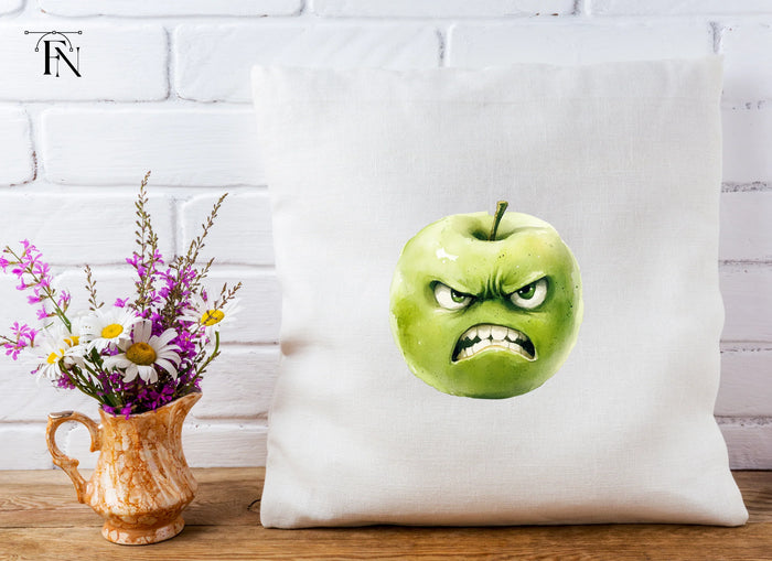 Angry Green Apple Cartoon Clipart Bundle